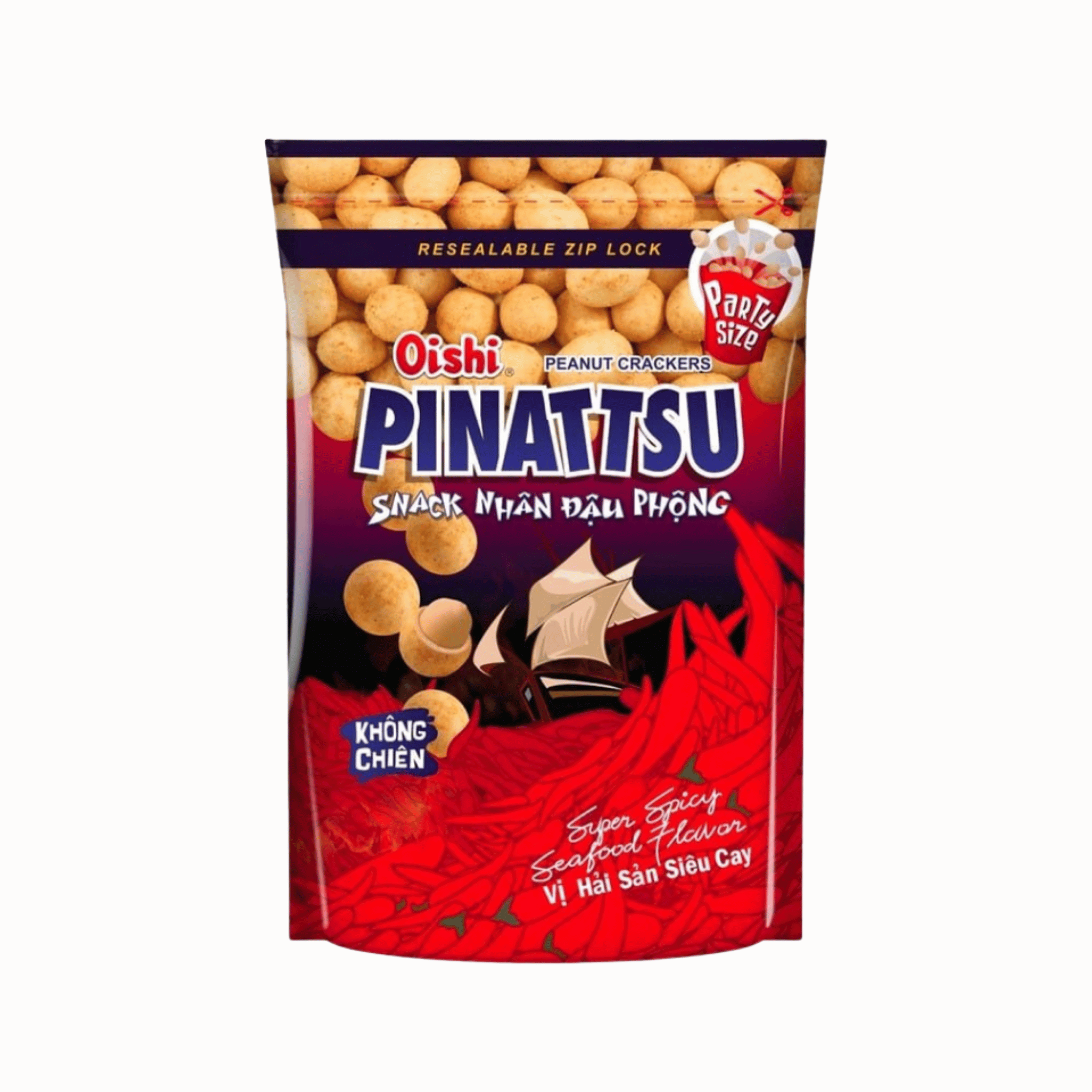 Oishi Super Spicy Seafood Peanuts – Bánh Mart- Authentic Vietnamese ...