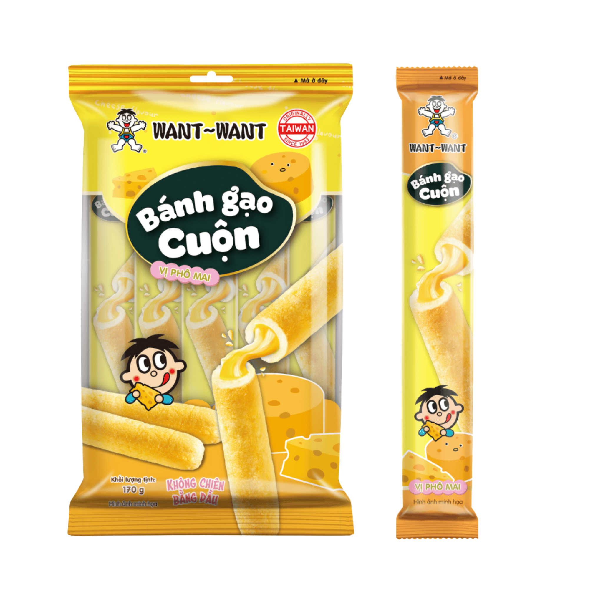 Want Want Cheese Flavoured Rice Roll (5 sticks) – Bánh Mart- Authentic ...
